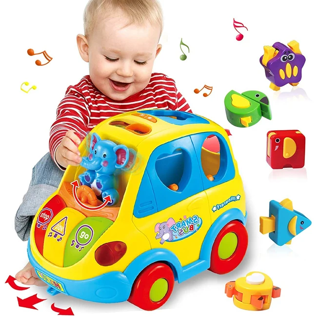 Musical Shape Smart Bus Toy Animal Puzzles Early Education Toy ...