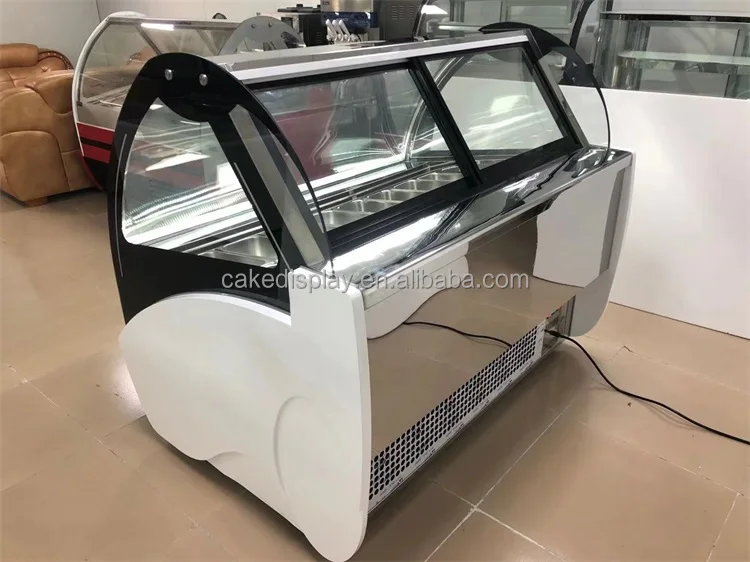 18 Flavours Curved Glass Frost Free Soft Hard Ice Cream Box Freezer