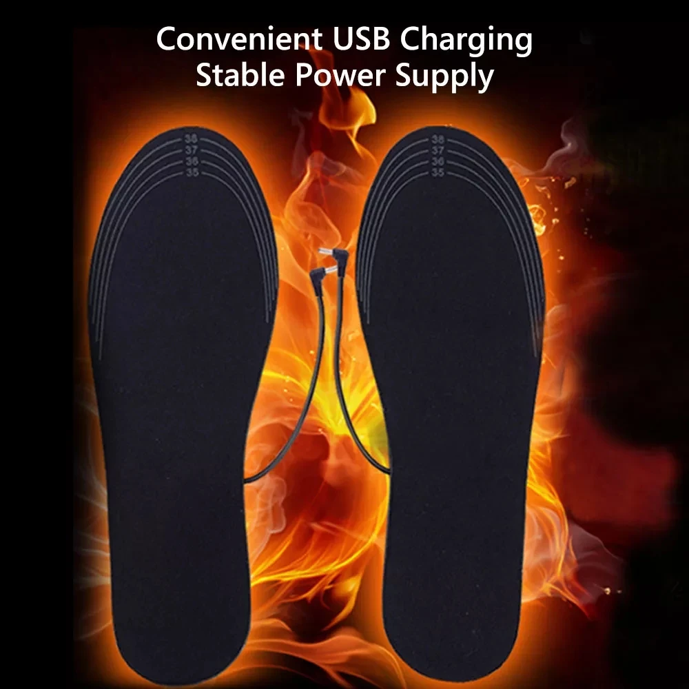 Usb Rechargeable Battery Heated Insoles Winter Insoles Feet Heating ...