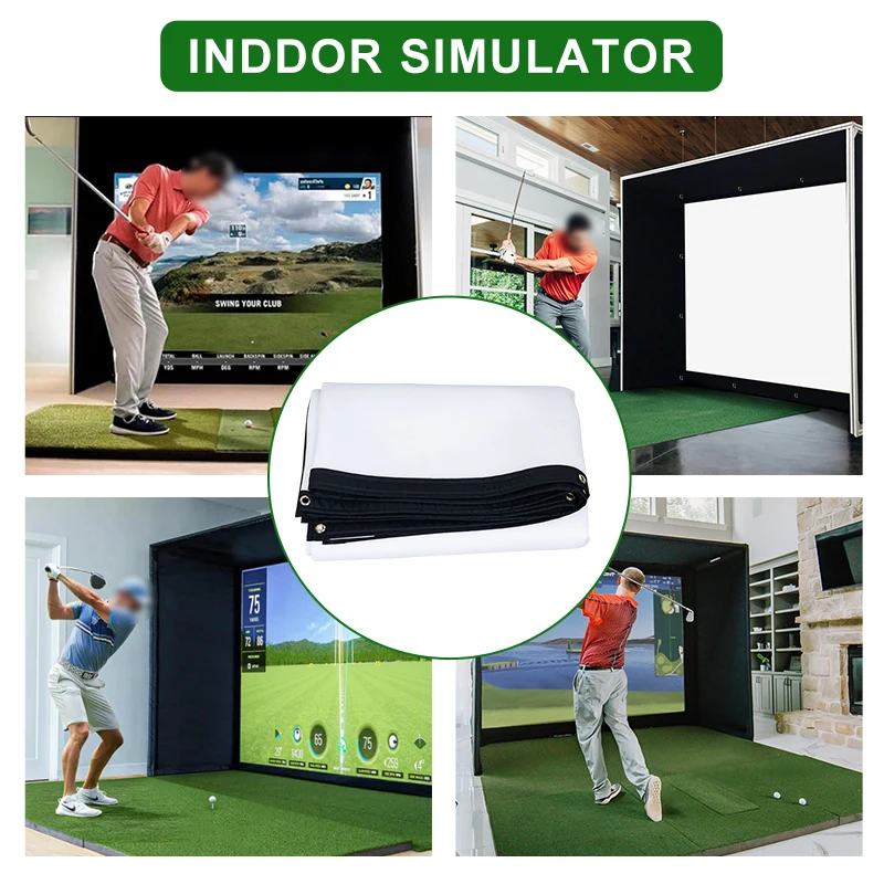 Konday Pro Golf Indoor Simulator Box Sim Space Golf Bay Impact Screen ...