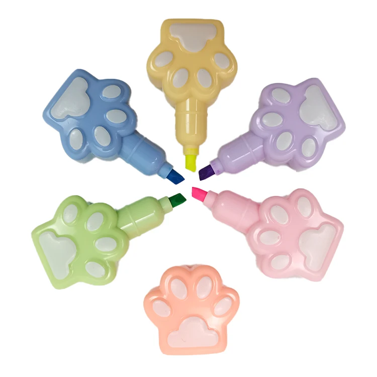 Cat Paw Stackable Fancy Multicolor Kawaii Ink Highlighter Pen For ...