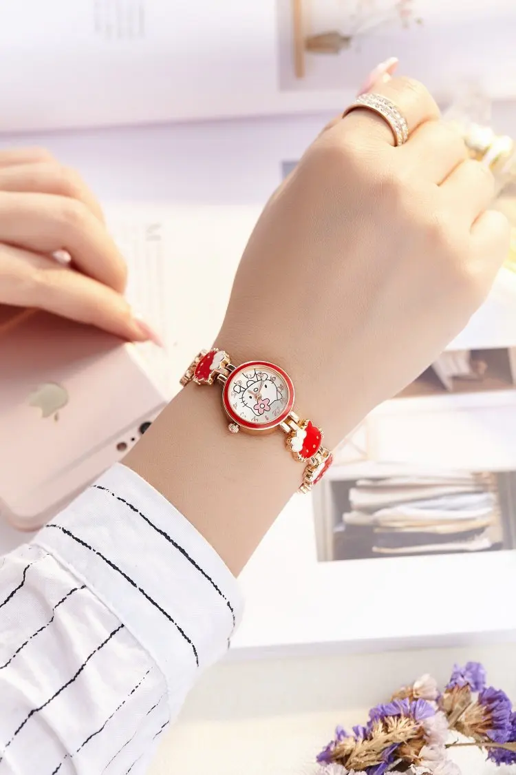 Cute Cartoon Watches Kid Girls Stainless Steel Straps Wristwatch ...