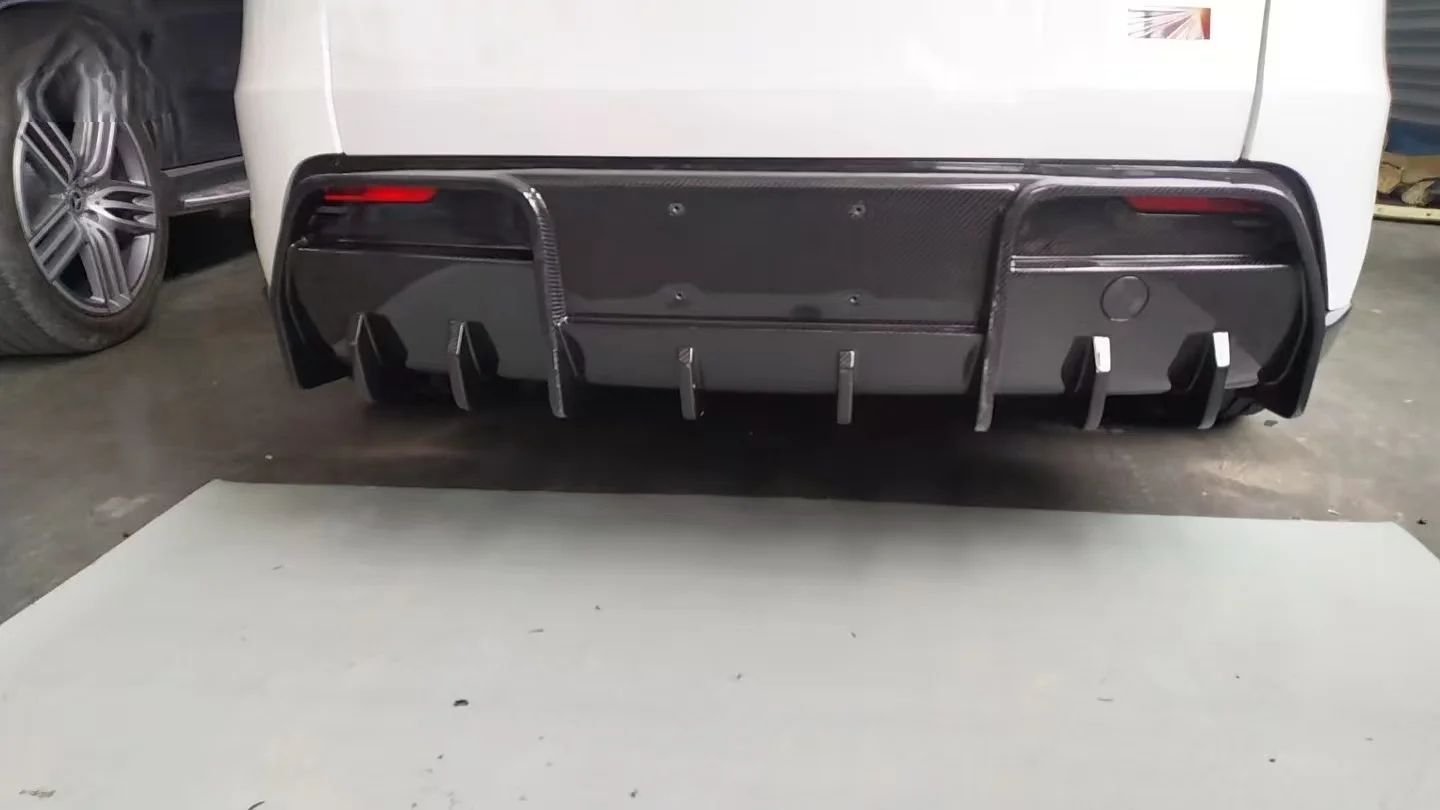 For Tesla Model Y Dry Carbon Fiber Body Kits Front Bumper Lip Rear ...