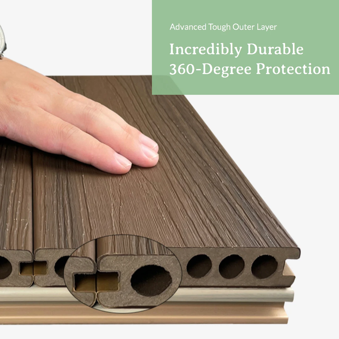 DIY New Bi-Color Co Extrusion WPC Decking Two Tone Dual Color in One