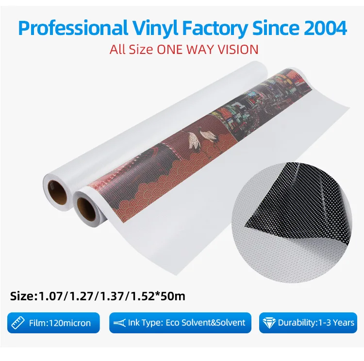 Printable Perforated Vinyl Building Window Film Heat Rejection 140g Pvc ...
