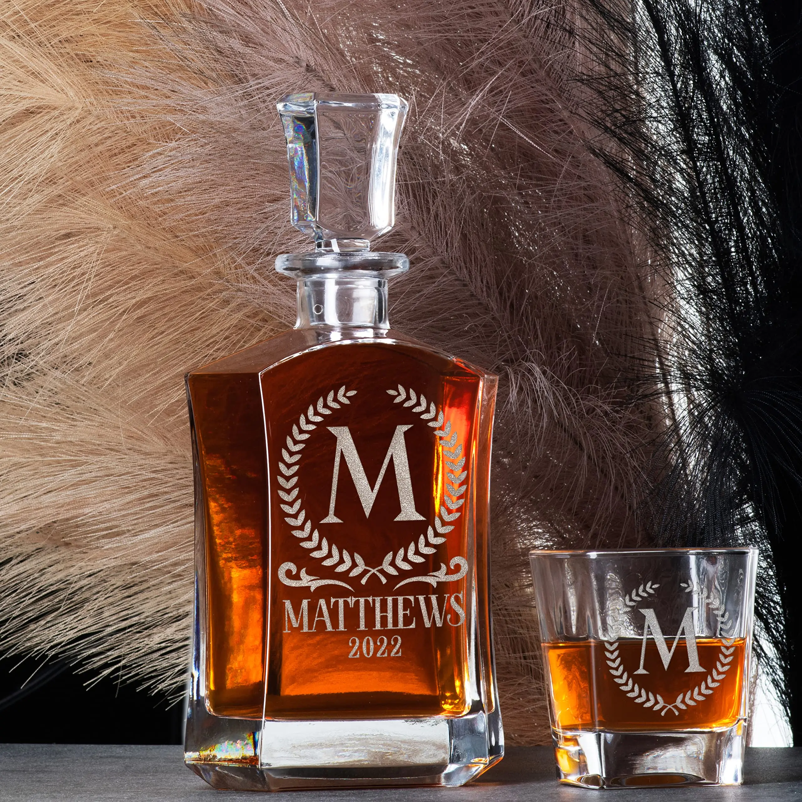 Custom Logo Engraved Liquor 25 Oz Personalized Glass Set
