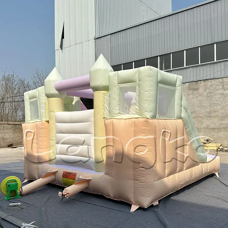 Pastel Color Bounce House with Ball Pit - Langko Inflatables