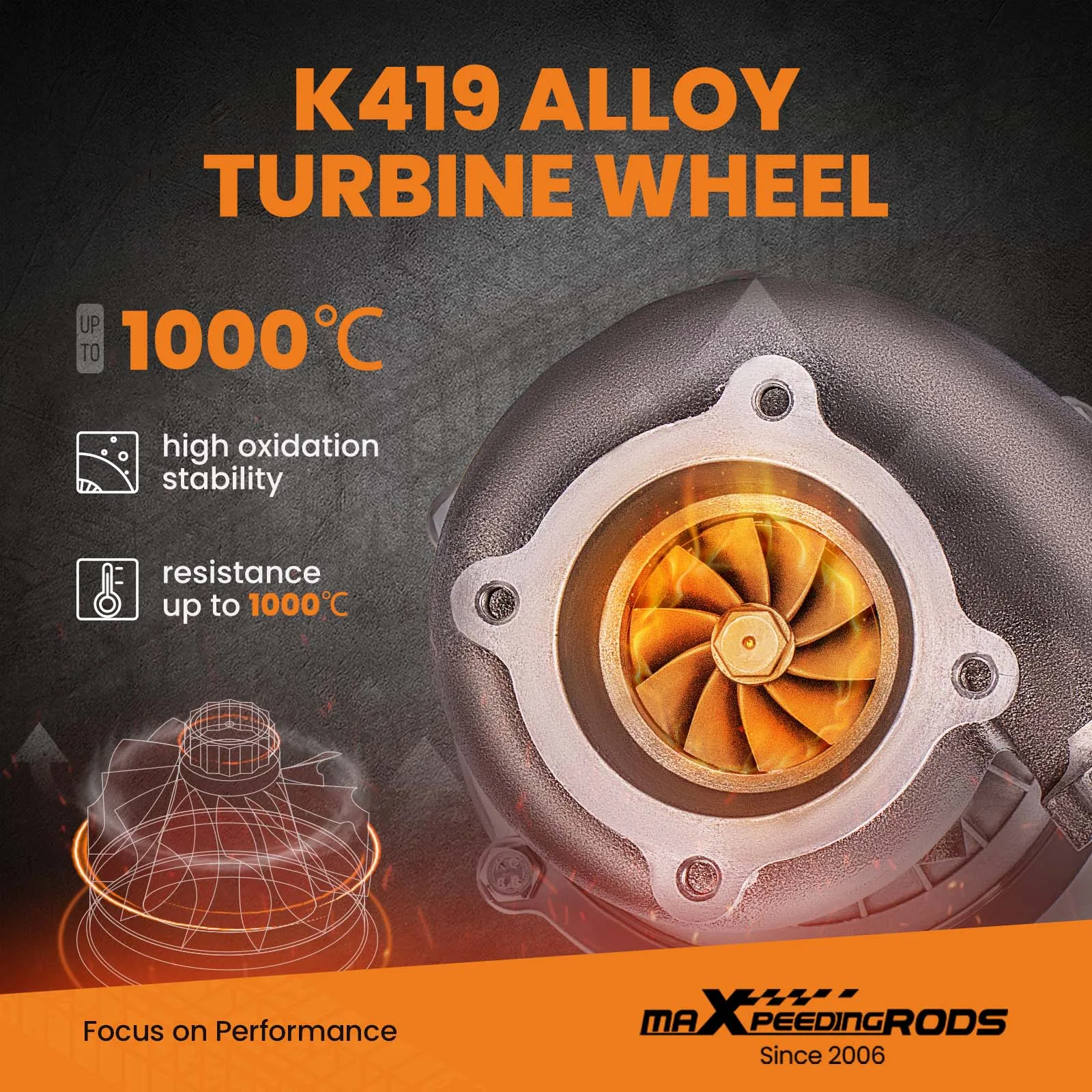 Maxpeedingrods GT30 Turbocharger - 500hp+ for 2.5L-3.0L Engines