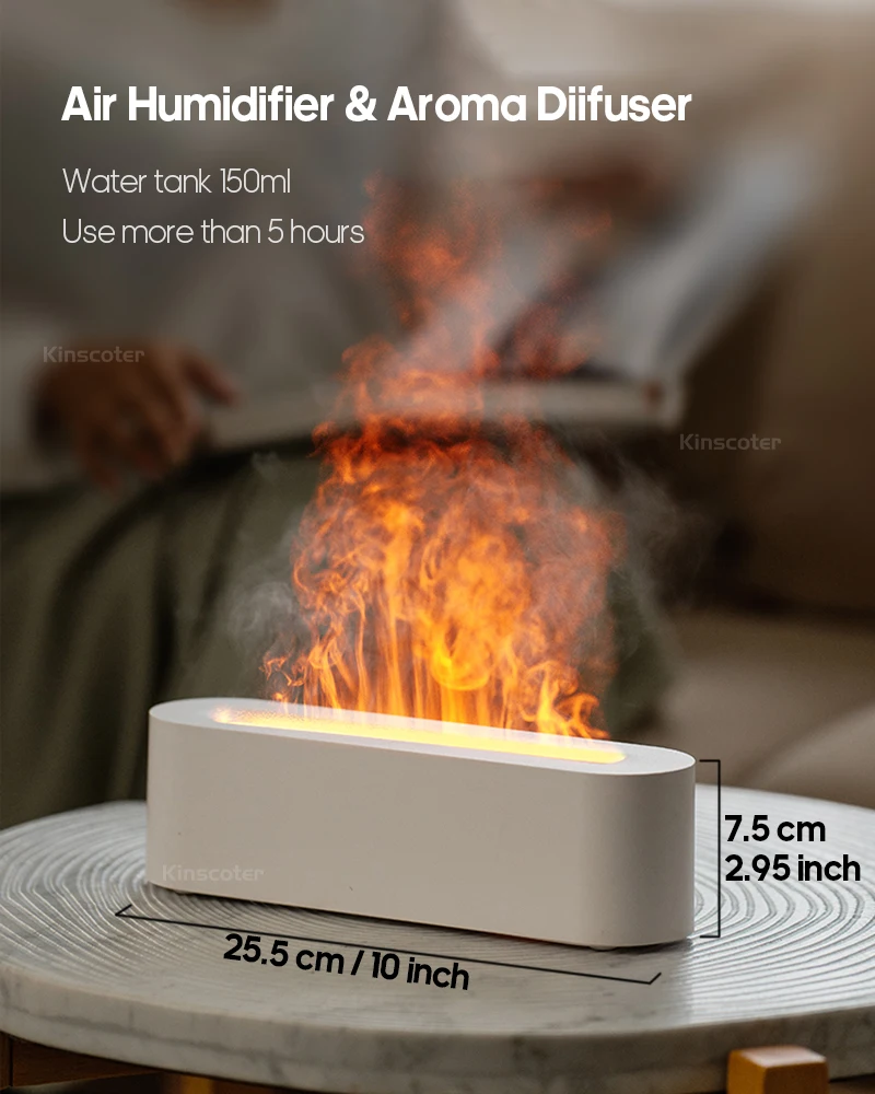 Desktop USB Fire Diffuser - 150ml Aromatherapy Humidifier