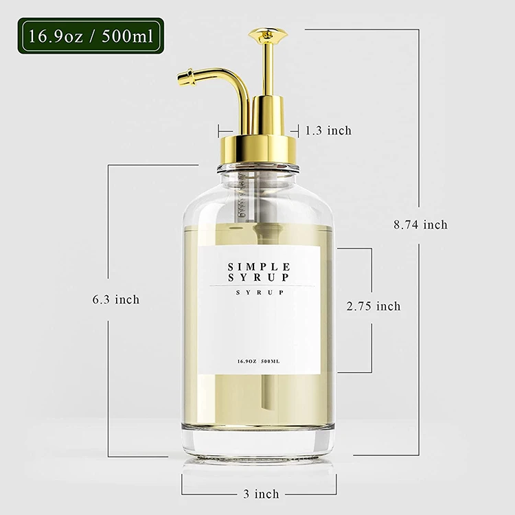 New Arrival 16oz 500ml Tea Coffee Syrup Dispenser for Coffee Bar Syrup ...