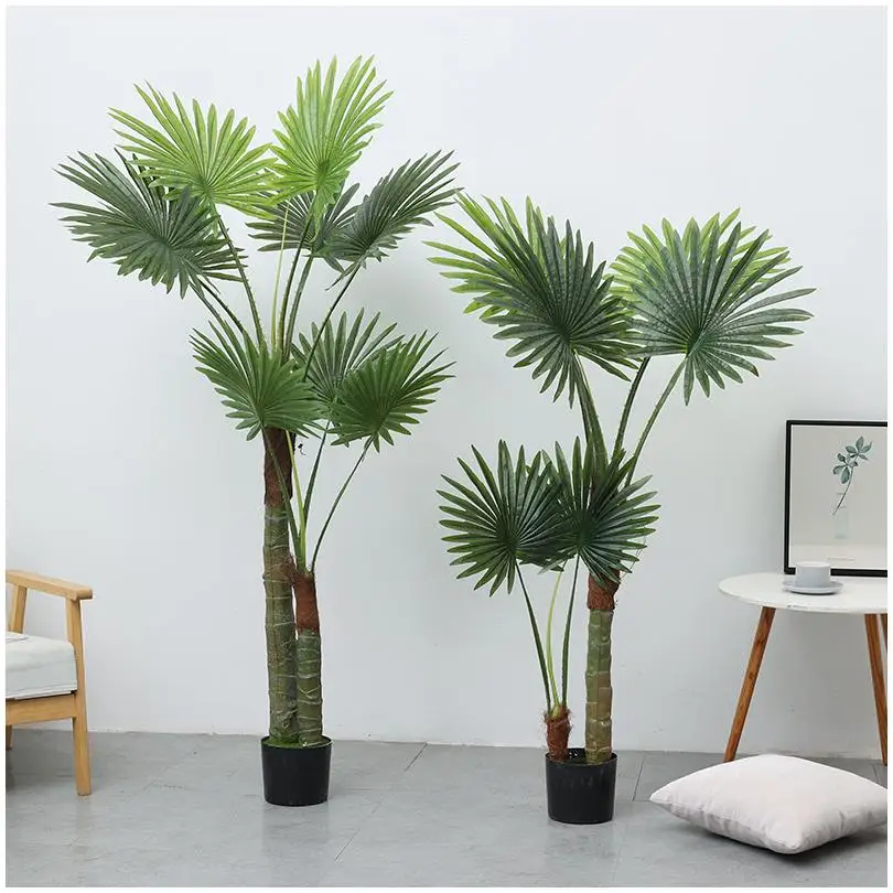 Artificial Fake Tree Plants Grass Plastic Large Palm For Decoration ...