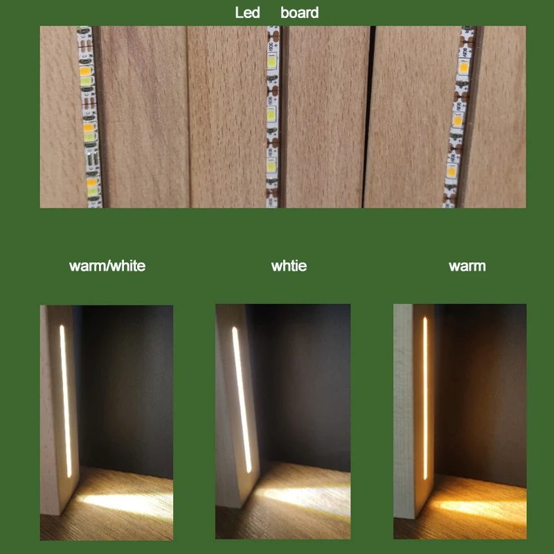 Luminous U Shape Wood Frame Dimming 3D Wood Holder Acrylic Night Light ...