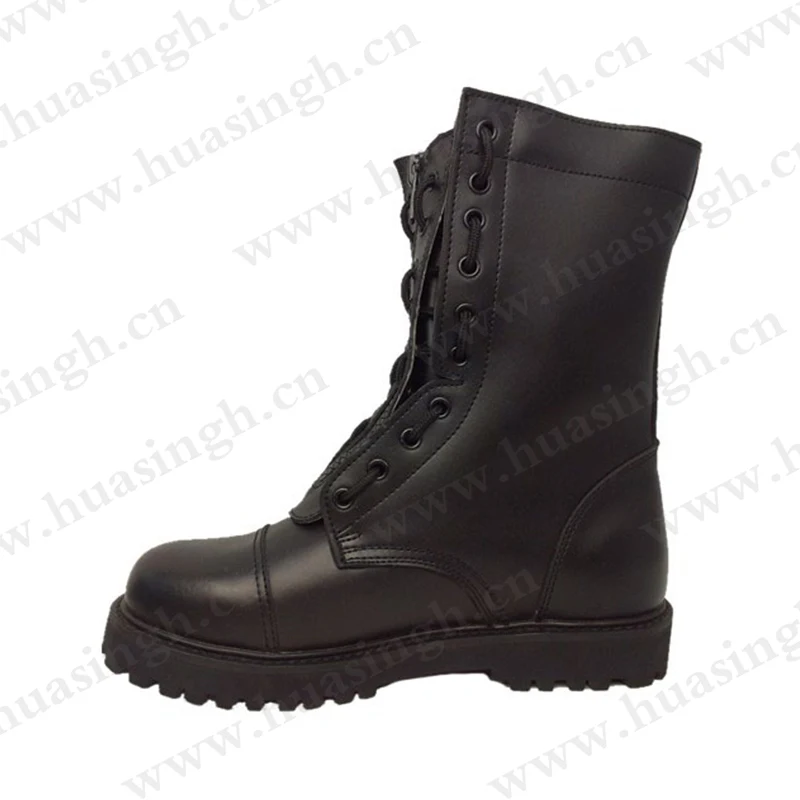 Qmz,Classic Style Full Leather Black Pilot Boots With Front Zipper ...