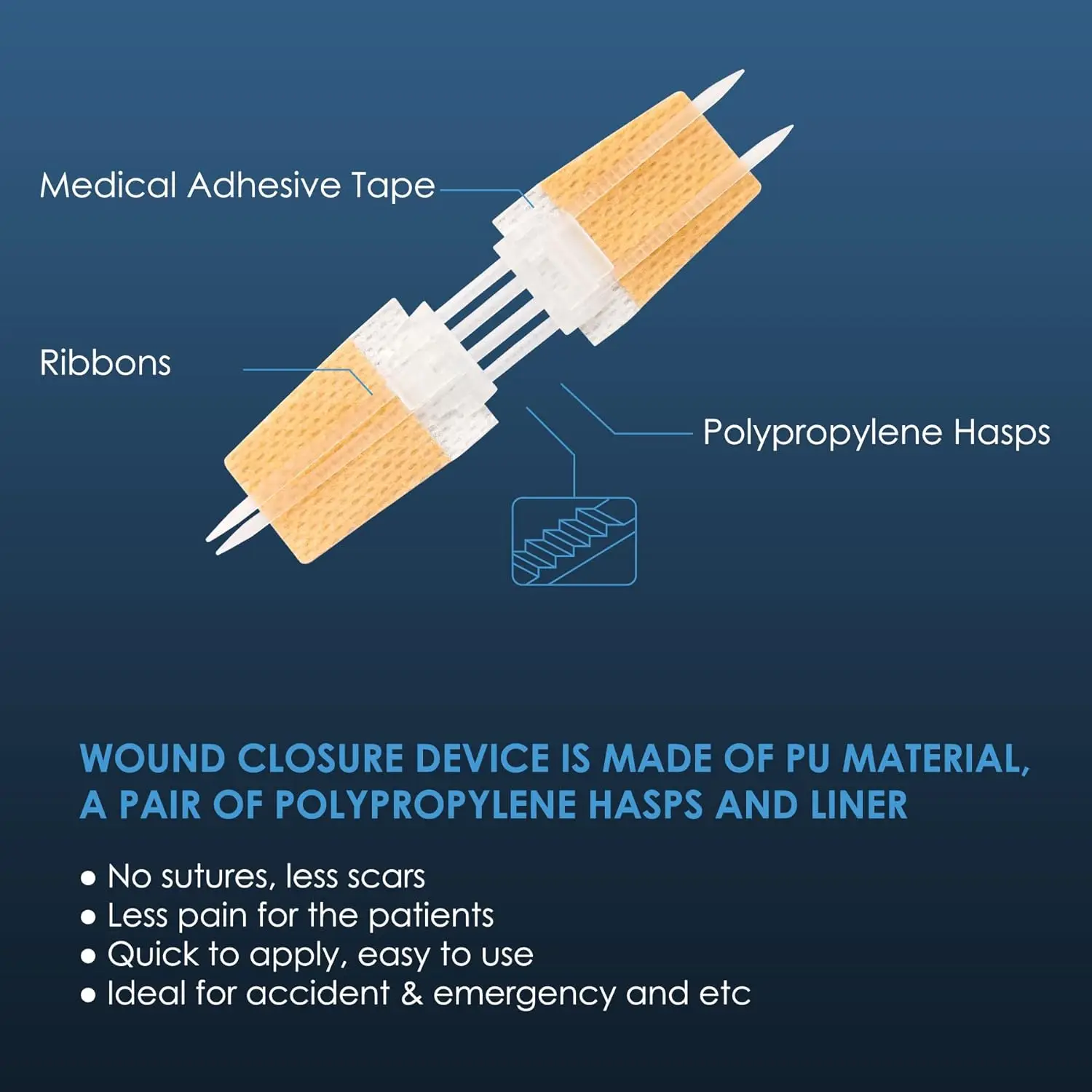 Zip Sutures Wound Closure Device(Non-Woven Fabric) Wound Care Butterfly ...