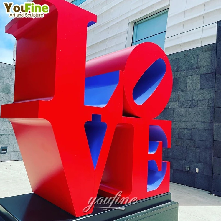 Modern Abstract Outdoor Garden Metal Letter Statue Stainless Steel Love ...