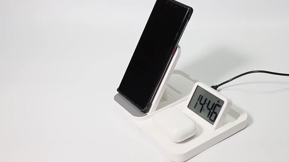 Time Display Desk Led Alarm Clock Wireless Charger 15w Fast Charging ...