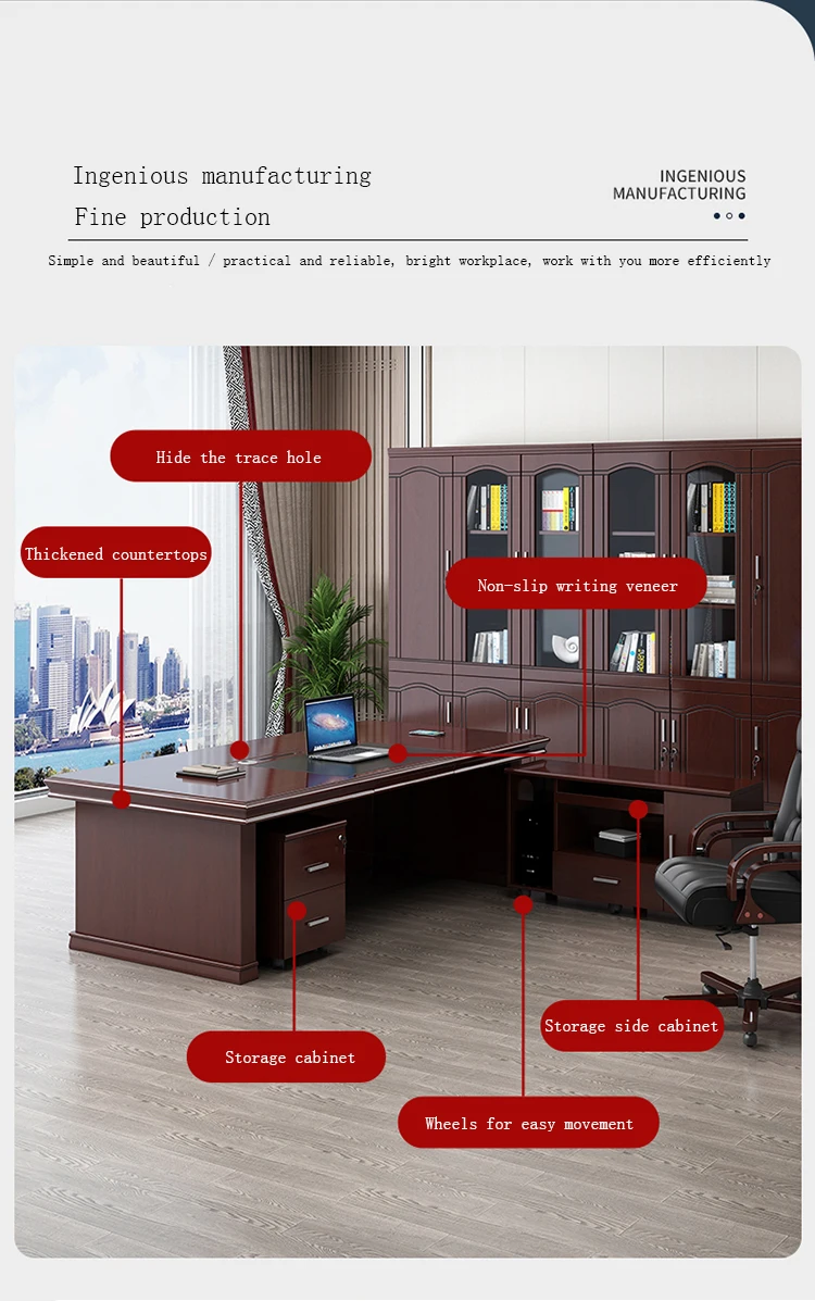 Modern Large Executive Desk Executive Office Furniture Manager Computer ...