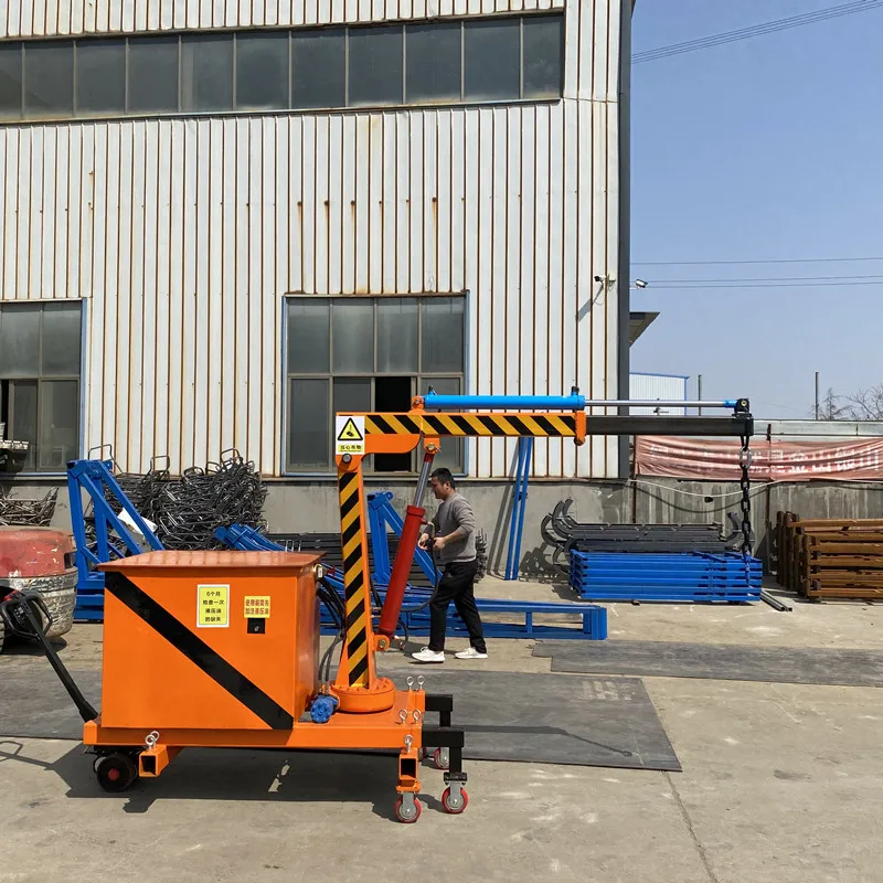 Small Telescopic Arm Warehouse Mobile Crane Portable 1 Ton Hydraulic ...