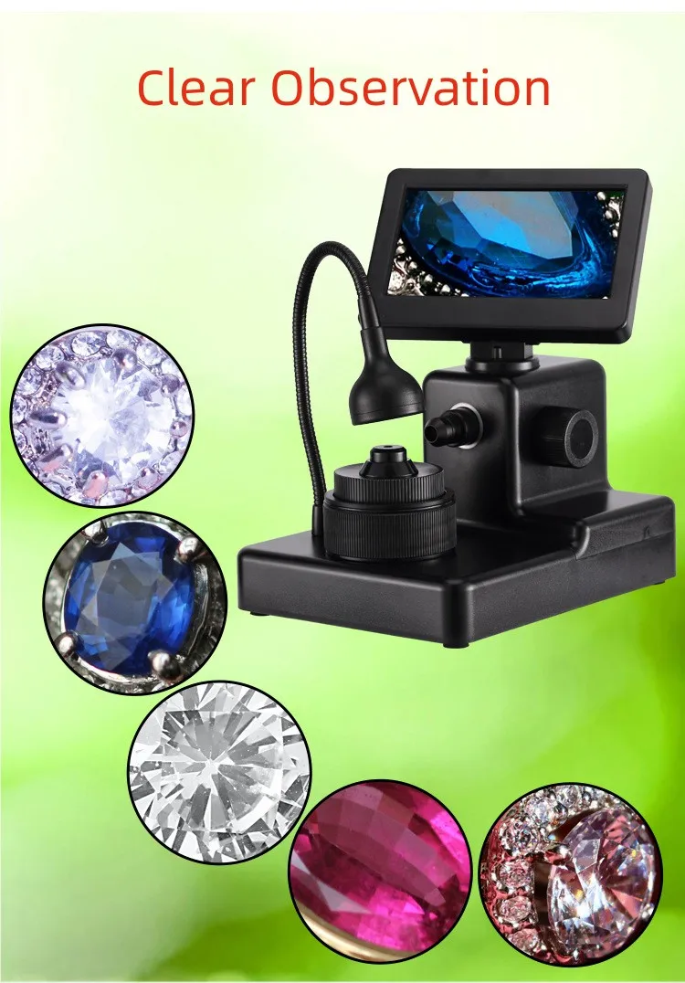 4.3 Inch Screen Portable Digital Microscope Gia Diamond Waist Size ...