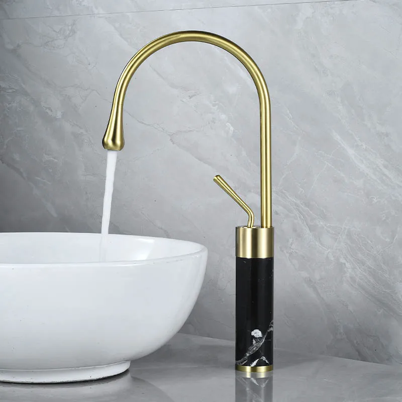 Modern Luxury Golden Color Water Basin Tap Gold Waterfall Wash Basin ...