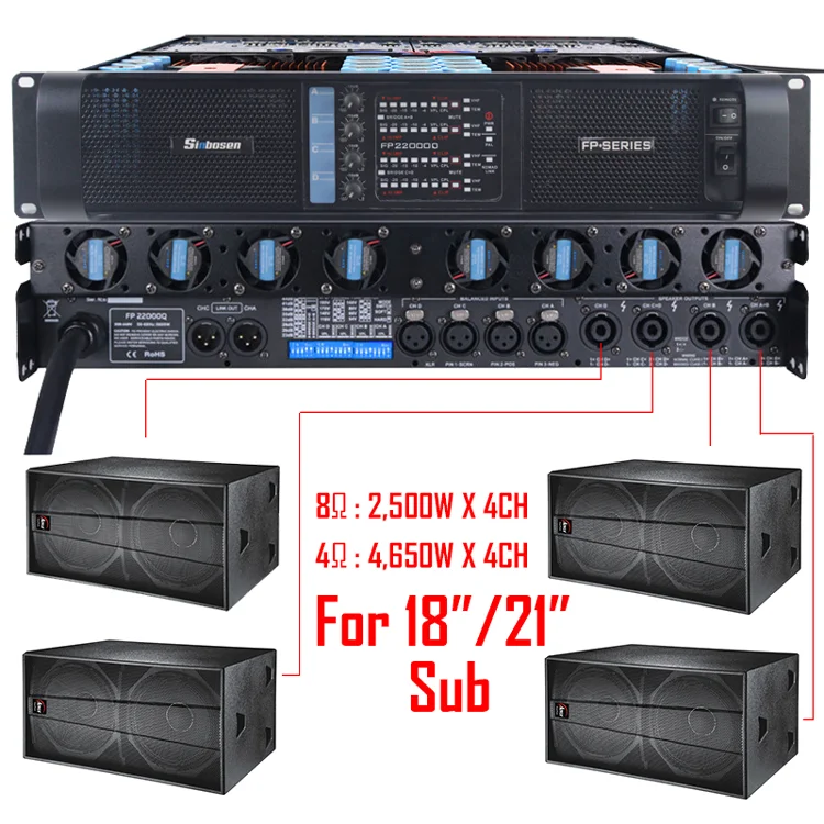 Sinbosen 4 Channel Pa Professional Amplifier Subwoofer Fp22000q 10000 Watt Power Amplifier - Buy ...