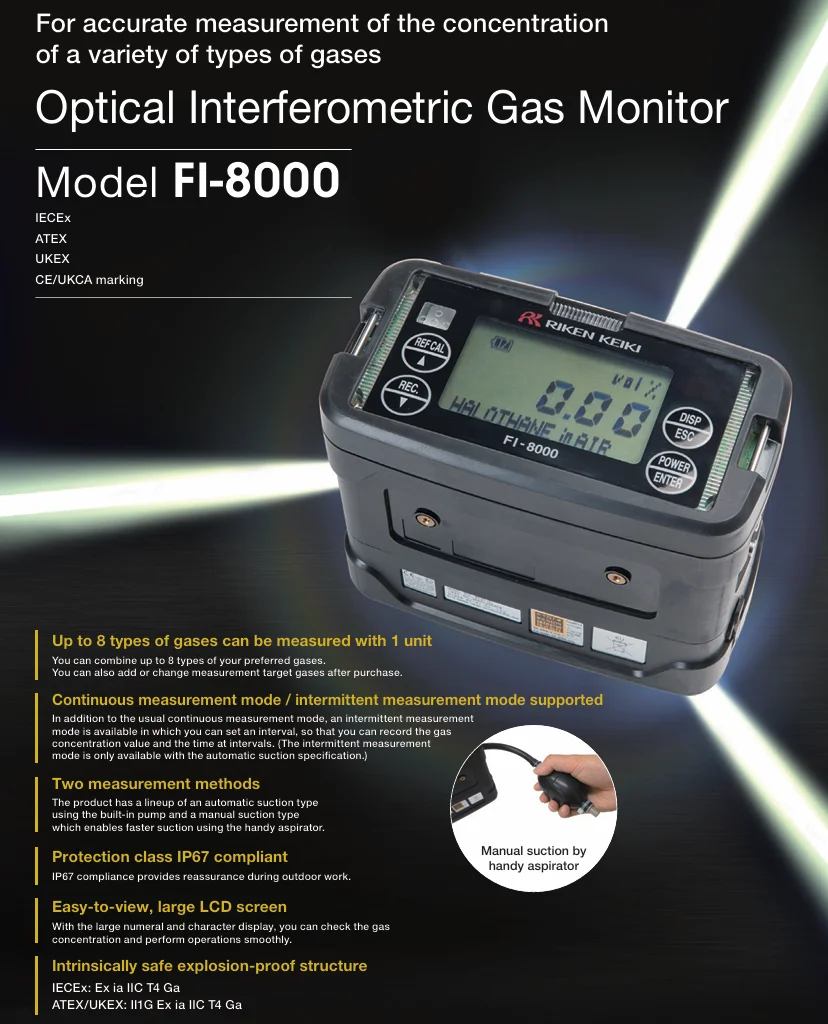 Riken Keiki FI-8000 Gas Analyzer - 8 in 1 Air Meter