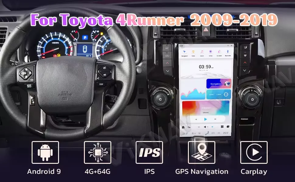 128G 13.6 Inch Touch Screen Android 13 Car Radio for Toyota 4Runner ...