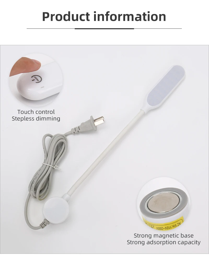 JP LED Lighting Lamp Sewing Led Light Touch Screen Switch Magnetic Base ...
