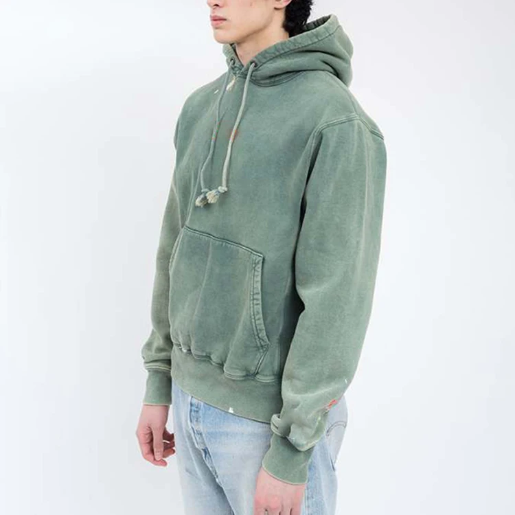 Mens Cotton Oversized Vintage Stone Acid Wash Hoodies Gallery Paint ...