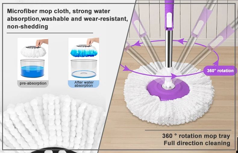 360 Easy Mop - Efficient Cleaning with Adjustable Spinning Mops