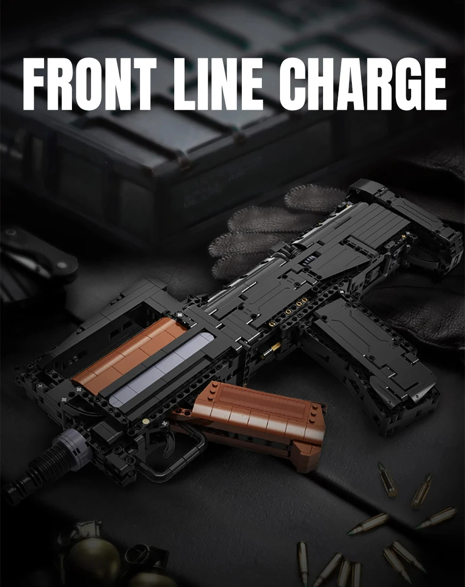 Legoing Army Ww2 Weapon Toys Scar Model With Shooting Building Blocks ...