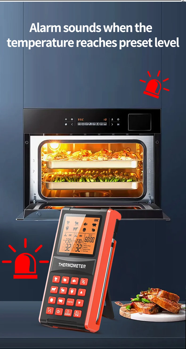 Fast Response Food Bimetallic Grill Digital Cooking Thermometer ...