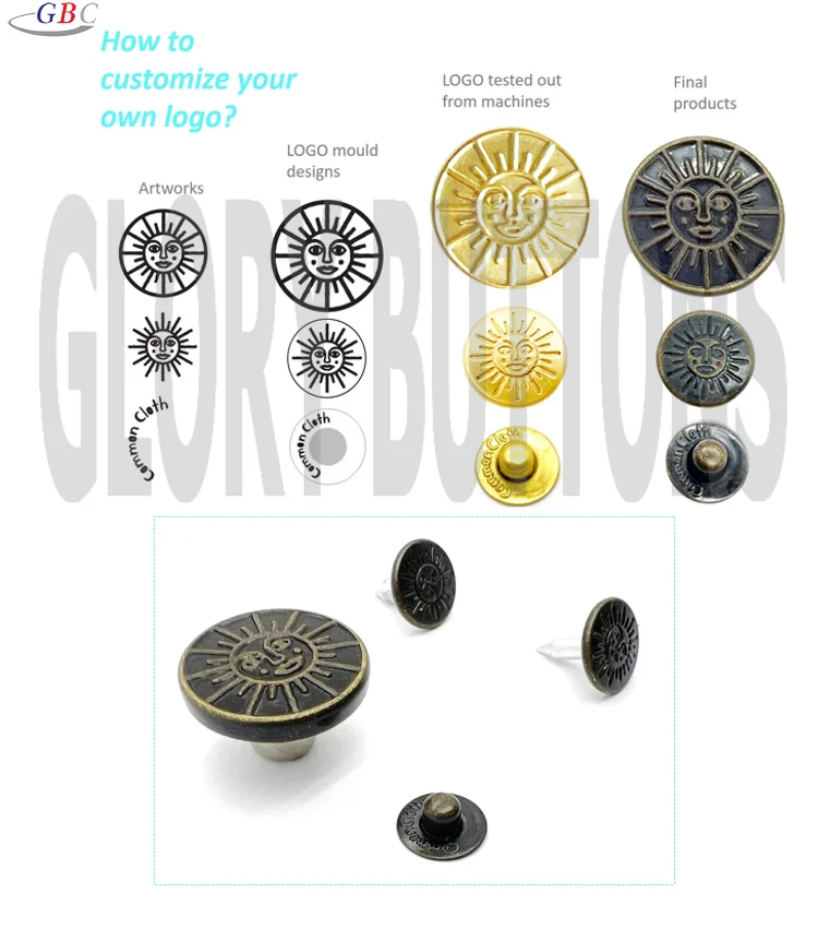 Custom Logo Jeans Buttons - Durable & Adjustable Solutions