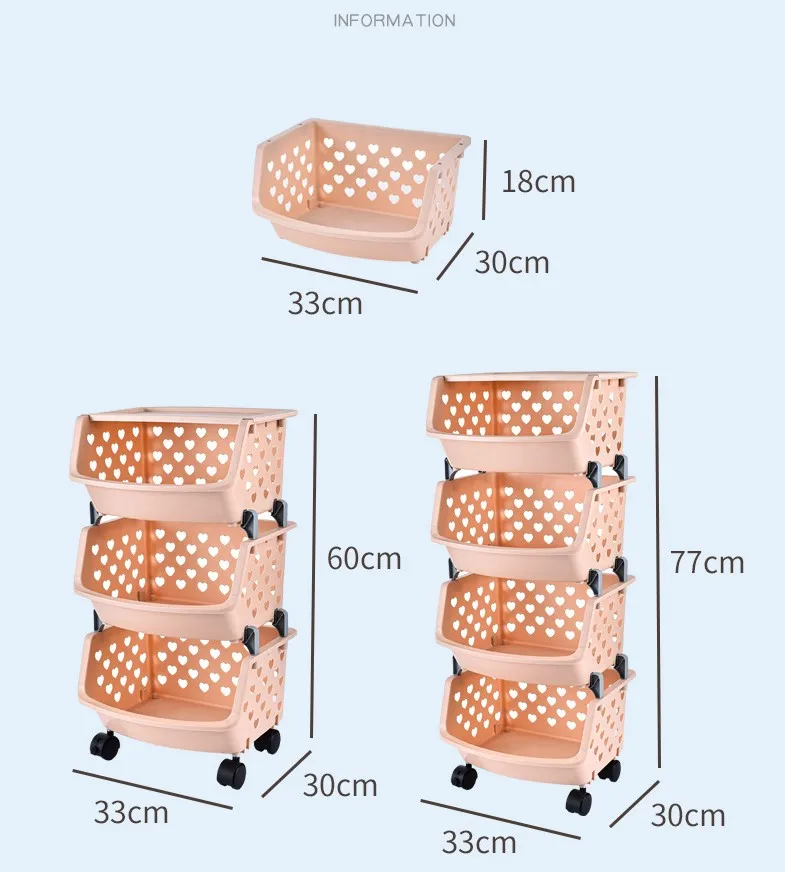 Creative Durable Stackable Hollow Storage Basket Hollow Fruit Vegetable ...