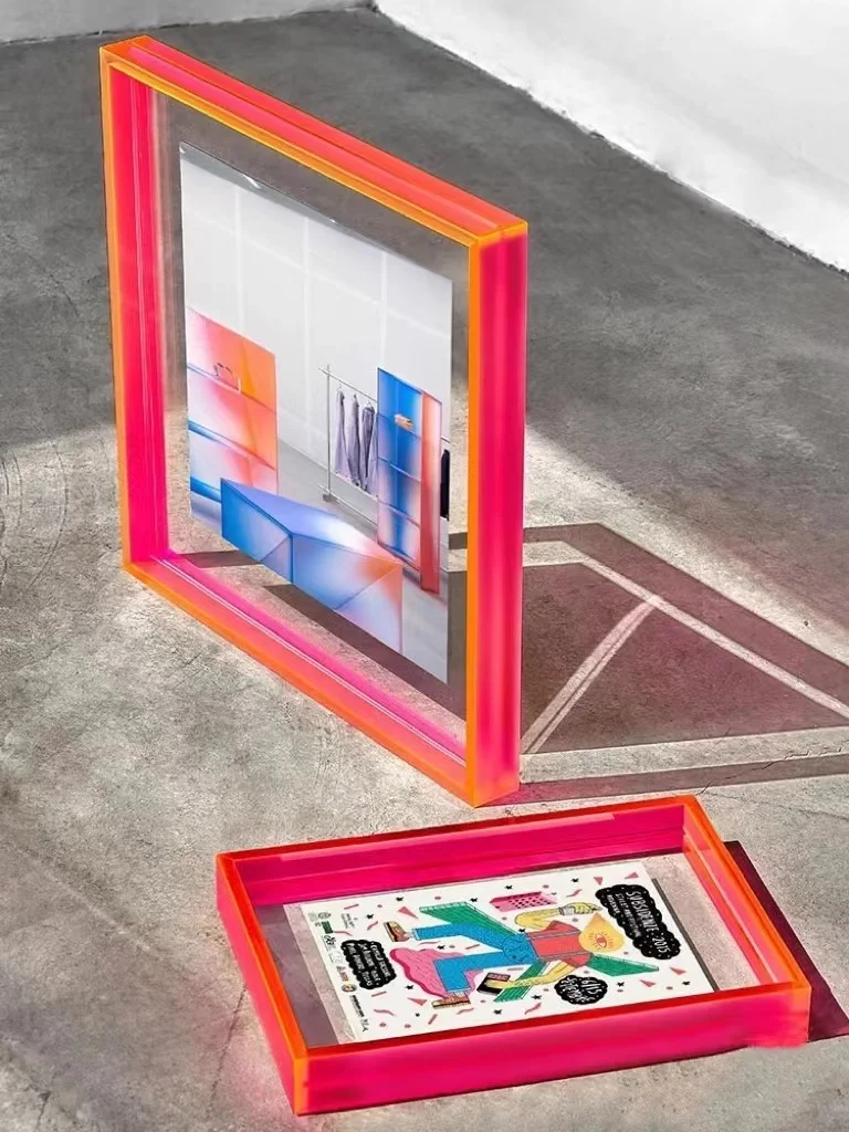 Custom Size Colorful Acrylic Photo Frame Acrylic Wall Picture Frame For ...