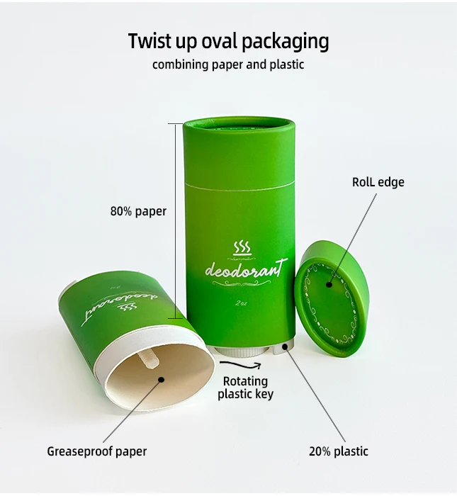 Custom Empty Oval Deodorant Stick Container - Refillable