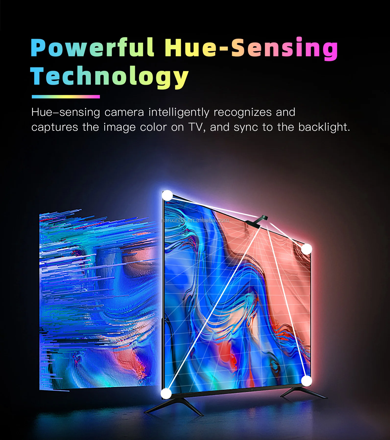 RGBIC LED TV Backlight Kit with Camera for 55-65 Inches