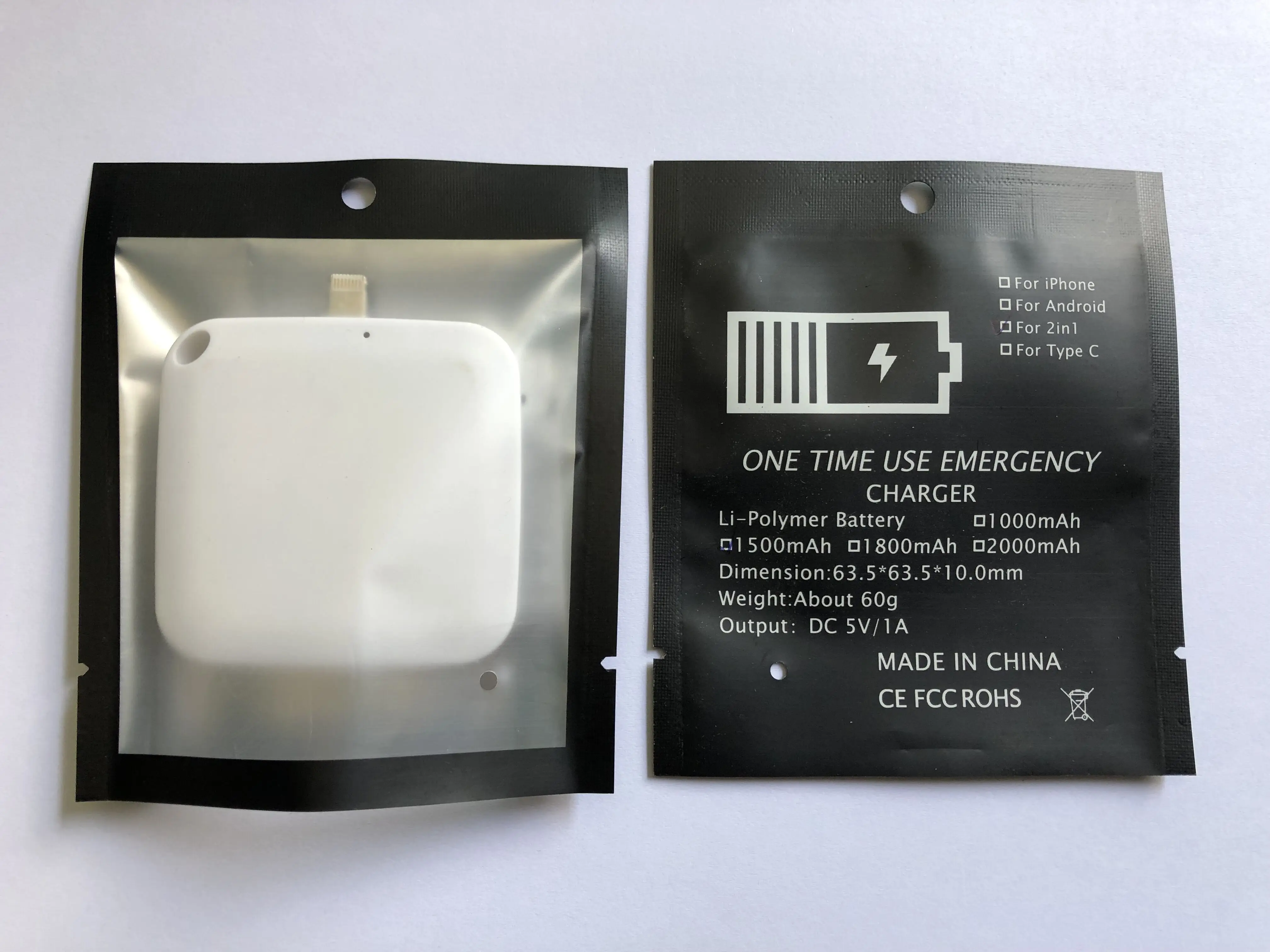 Cheap 1000mah To 2000mah Emergency Charger One Time Power Bank ...