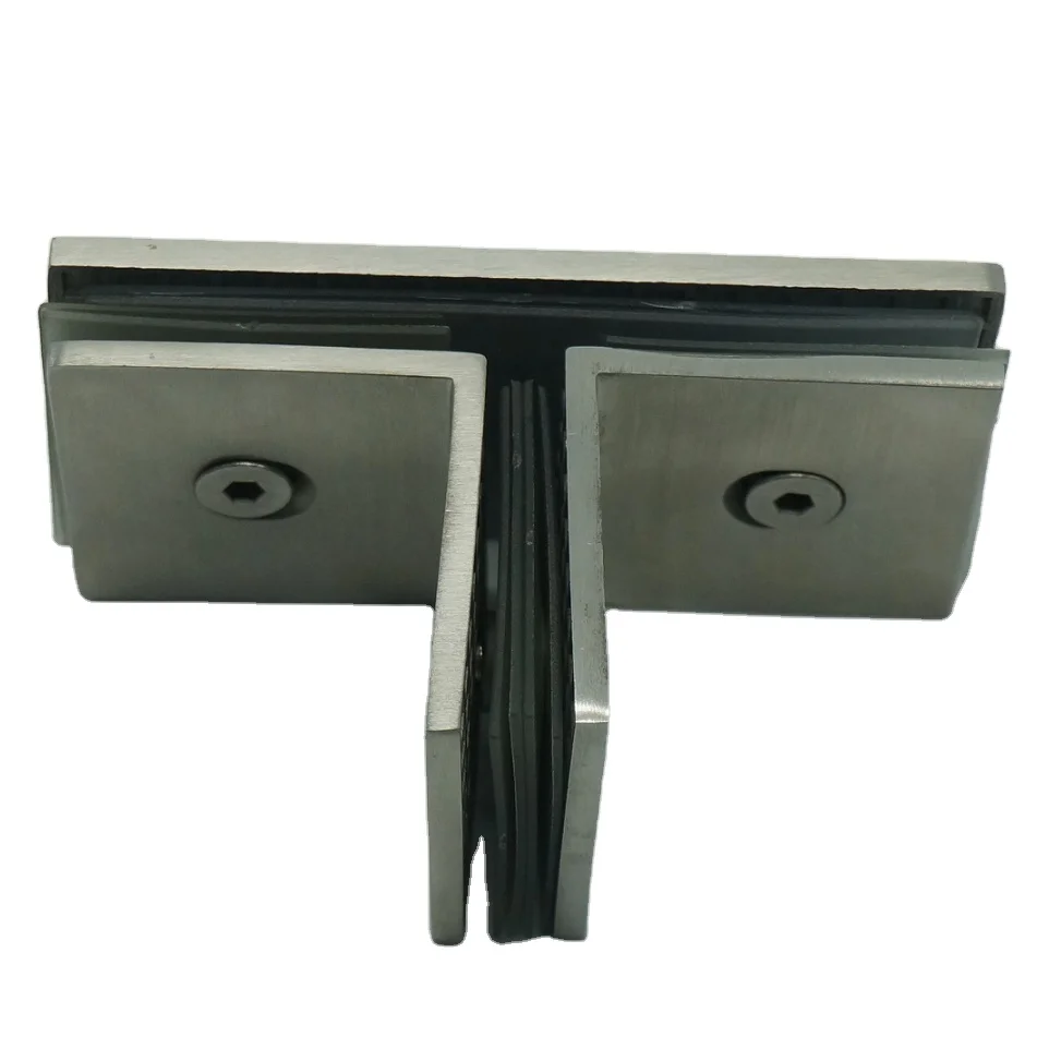 Stainless Steel T Shape Glass Connector for 3 Way Frameless Shower Door ...