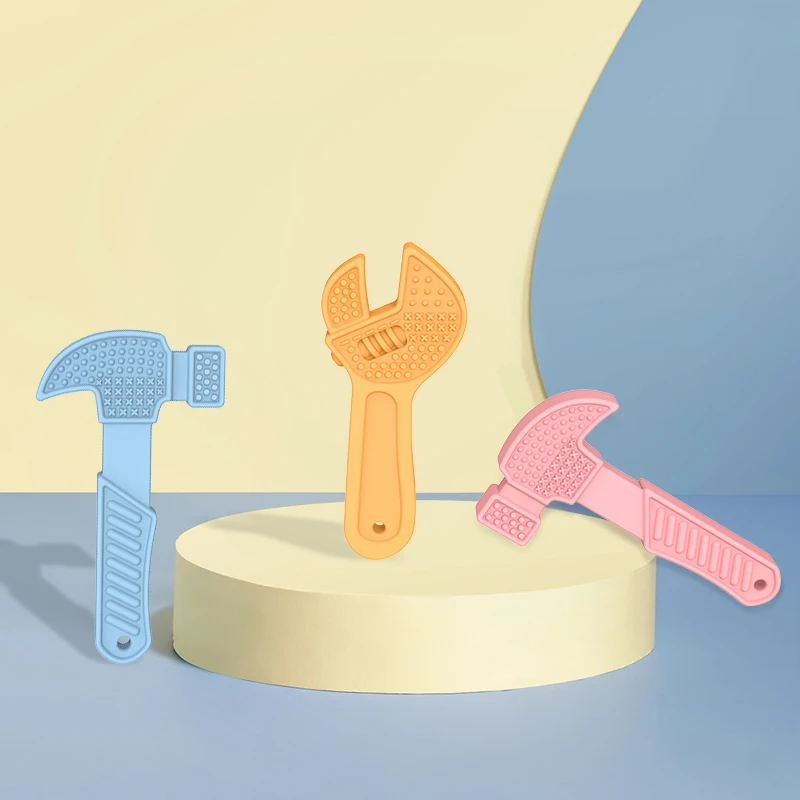 Wholesale BPA Free Soft Teething Toy Baby Silicone Wrench Hammer Tool ...