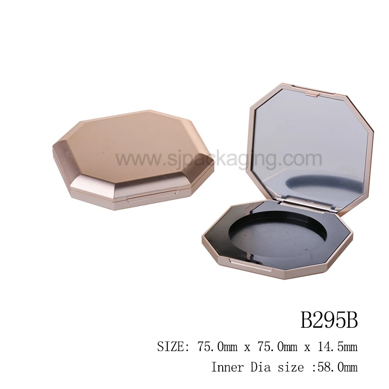 Custom Empty Luxury Hexagon Face Makeup Compact Press Powder case ...