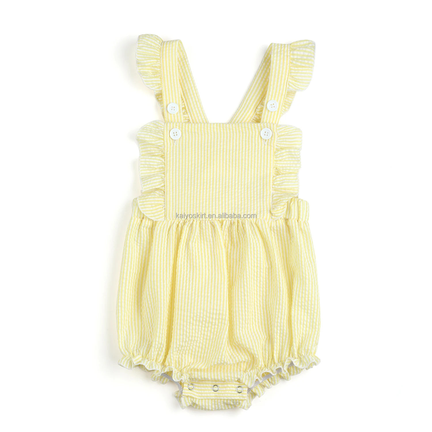 Monogram Bodysuit White Seersucker Ruffle Bubble Romper Summer Baby Girl Rompers - Buy Baby ...