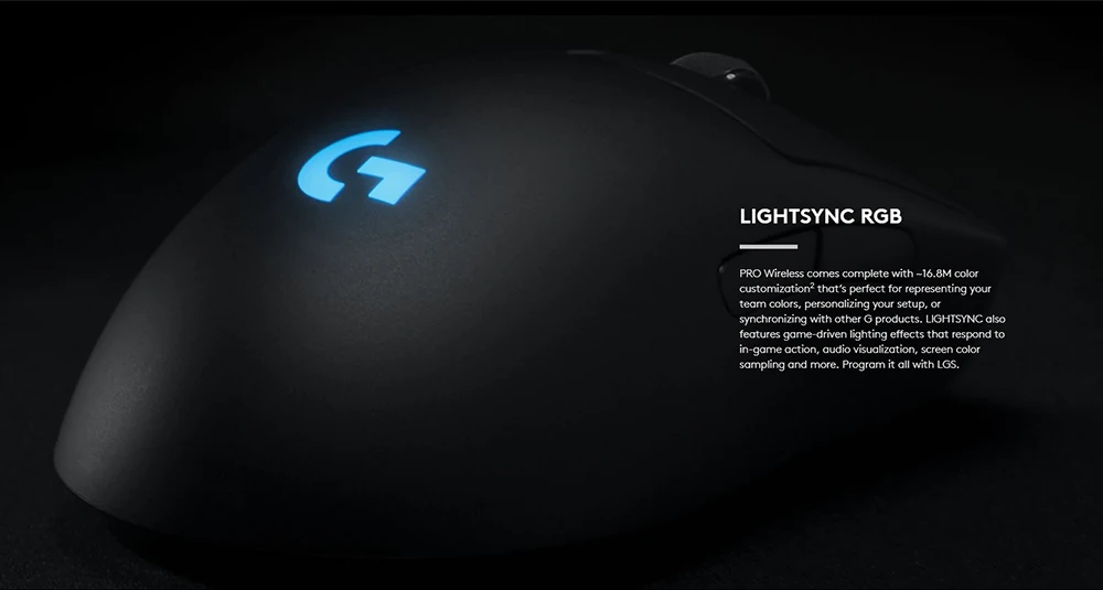 Logitech G PRO HERO Wireless Gaming Mouse - 16000 DPI RGB Dual Mode ...