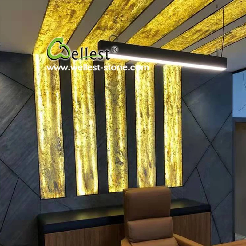 Backlit Ready Panel - Honey Yellow Onyx for Bar Tops