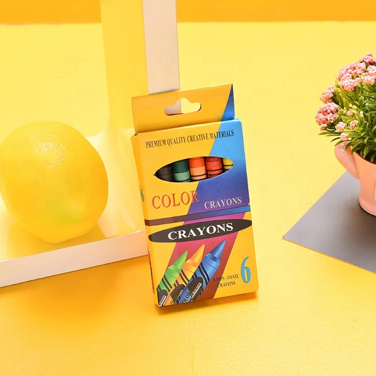 Cheap Non-Toxic Washable Crayons - 6 Colors Set for Kids