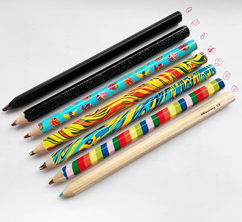 Multi-color Magic Lead Pencil Wooden Jumbo Size Mixed Color Lead Pencil ...