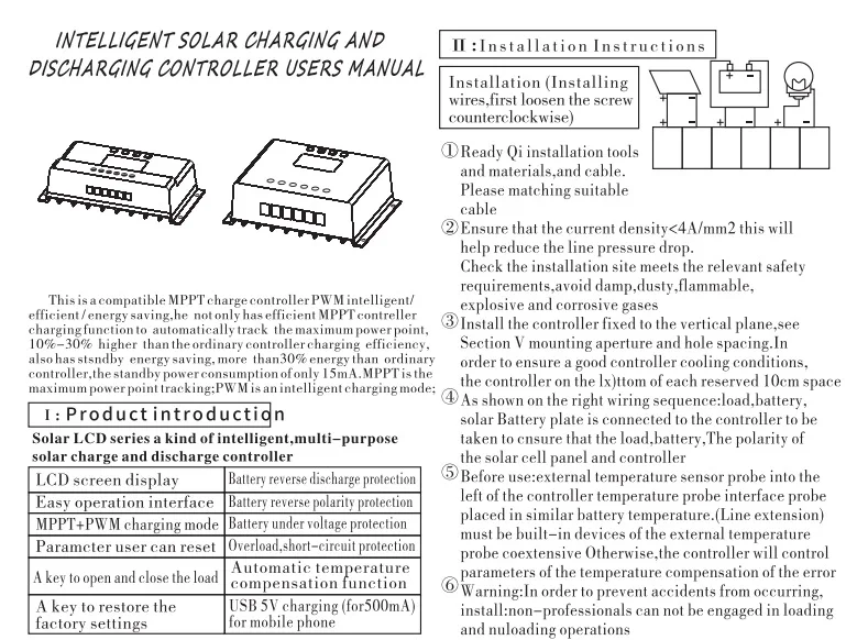 Mppt Pwm Manual 96v 60a 100a Lifepo4 48v Inverter 72v 30a 100 Amp High ...