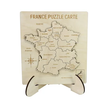 Custom Personalized France Puzzle Montessori Educational Toys Wooden ...