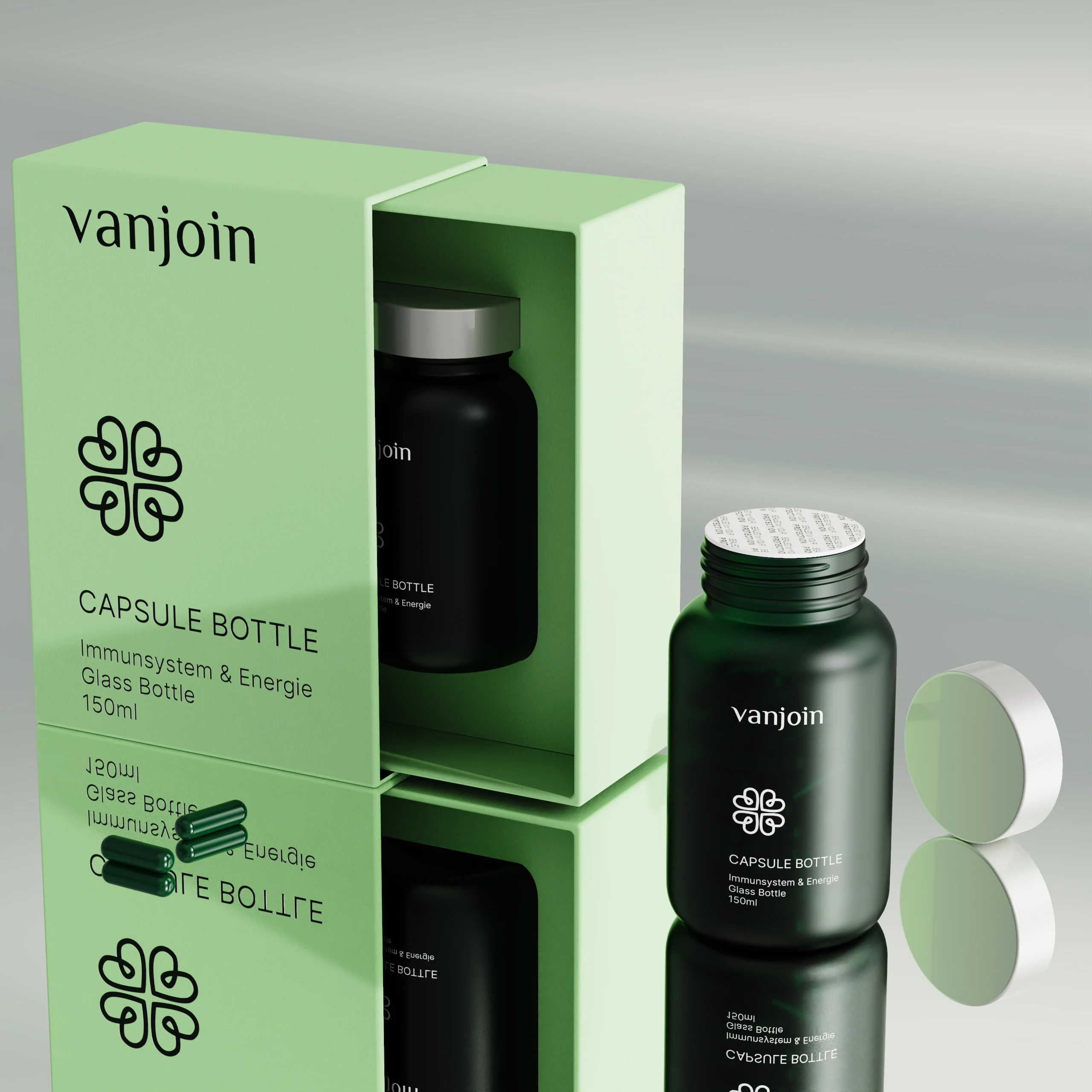100ml120ml150ml Female Heath Supplements Glass Bottle With Cap Luxury ...