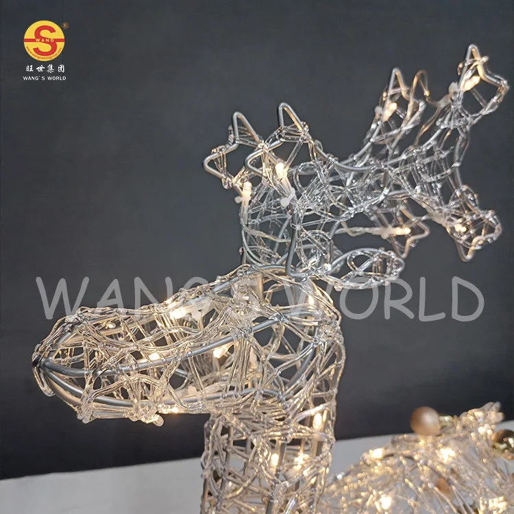 3d Acrylic Deer Solar Lights Outdoor Use Deer Led Light Decoration For ...